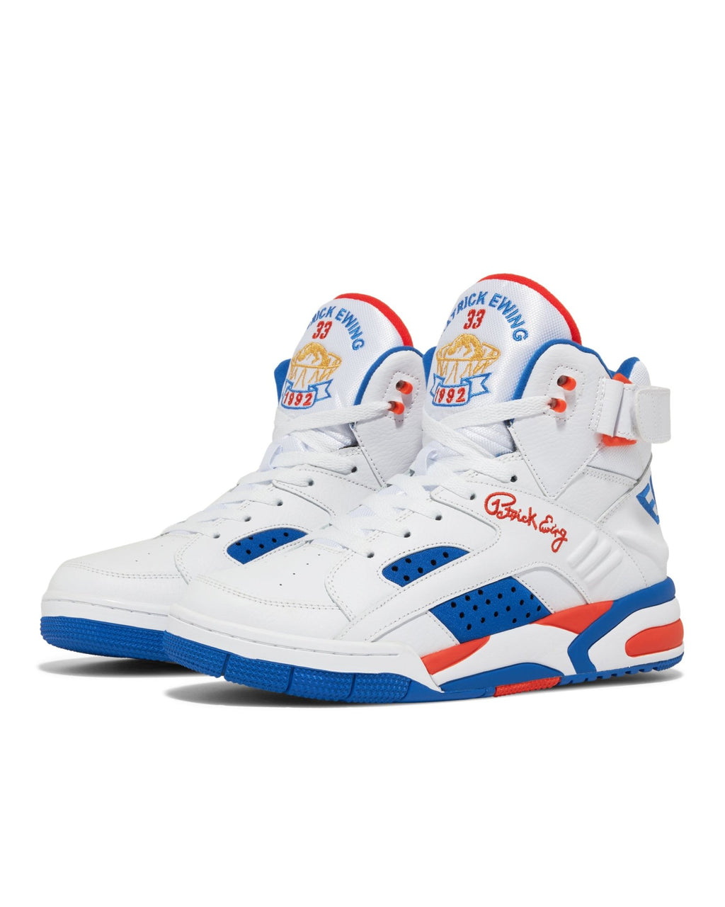 The Eclipse Shoe | White, Royal & Orange – Ewing Athletics